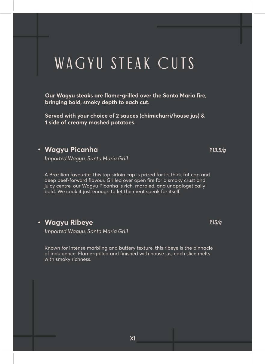 Menu at FIFTH, Chennai