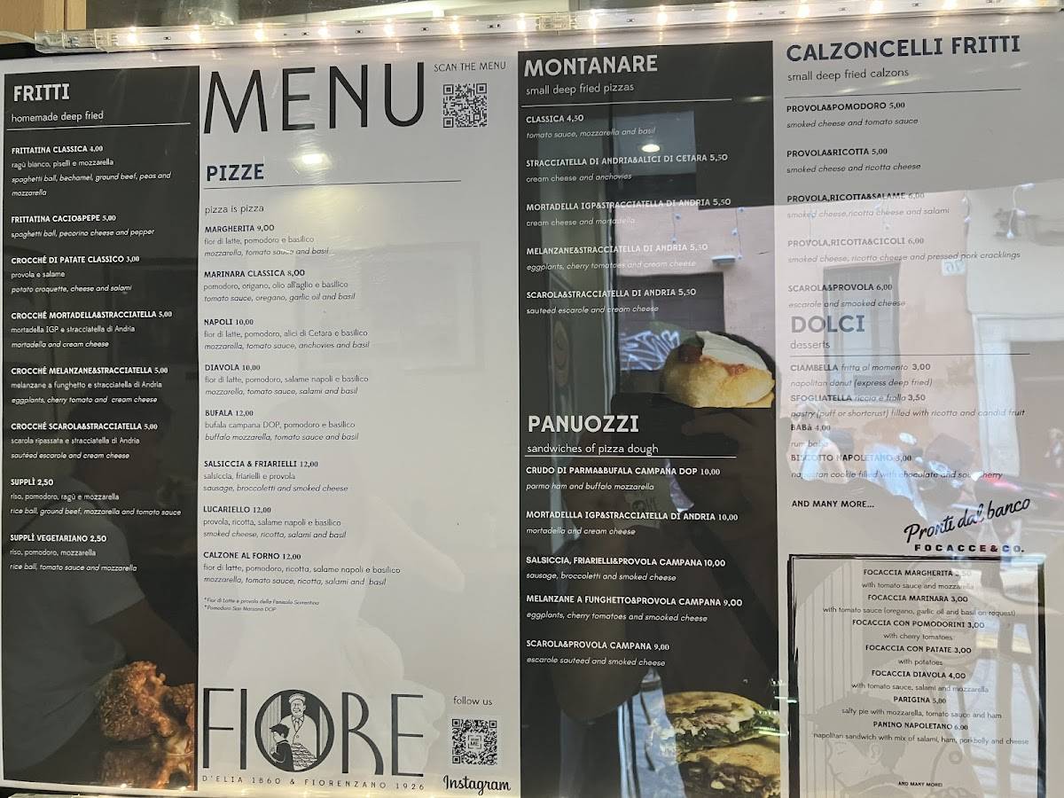Speisekarte von FIORE restaurant, ROM, Piazza Pollarola