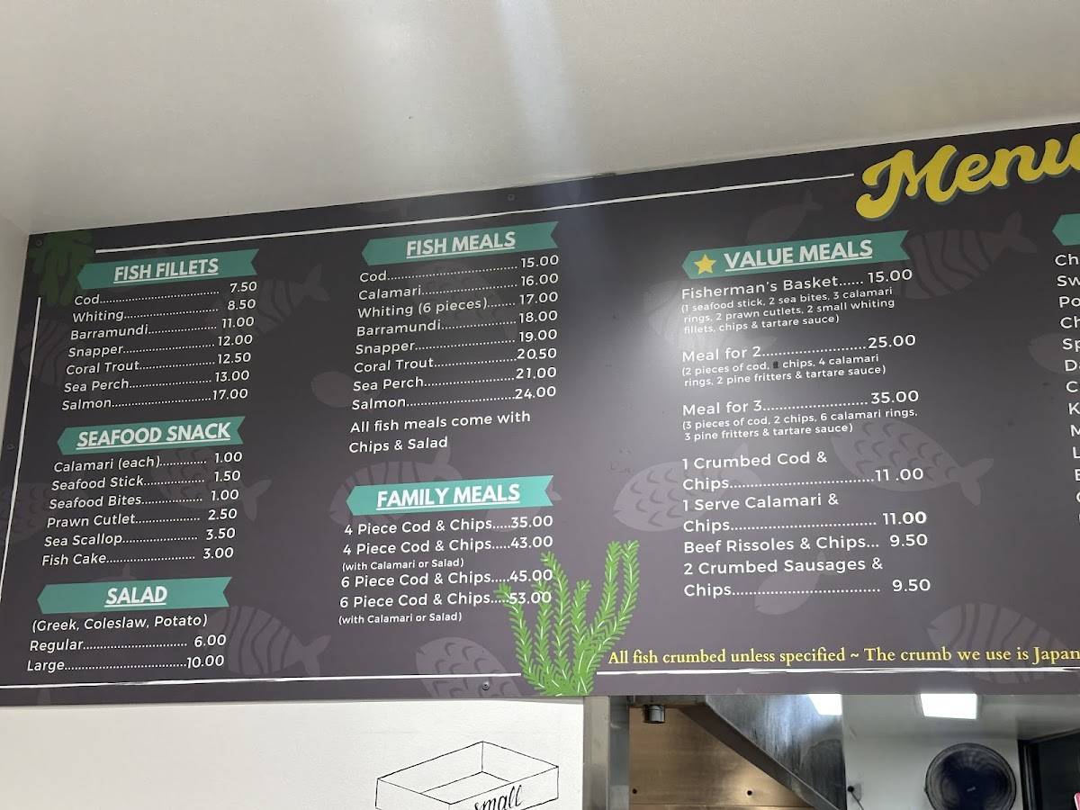 Menu at FISH ISLE restaurant, Graceville