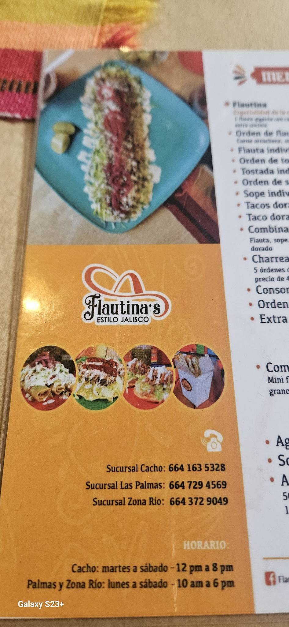 Carta del restaurante FLAUTINA´S ESTILO JALISCO, Tijuana