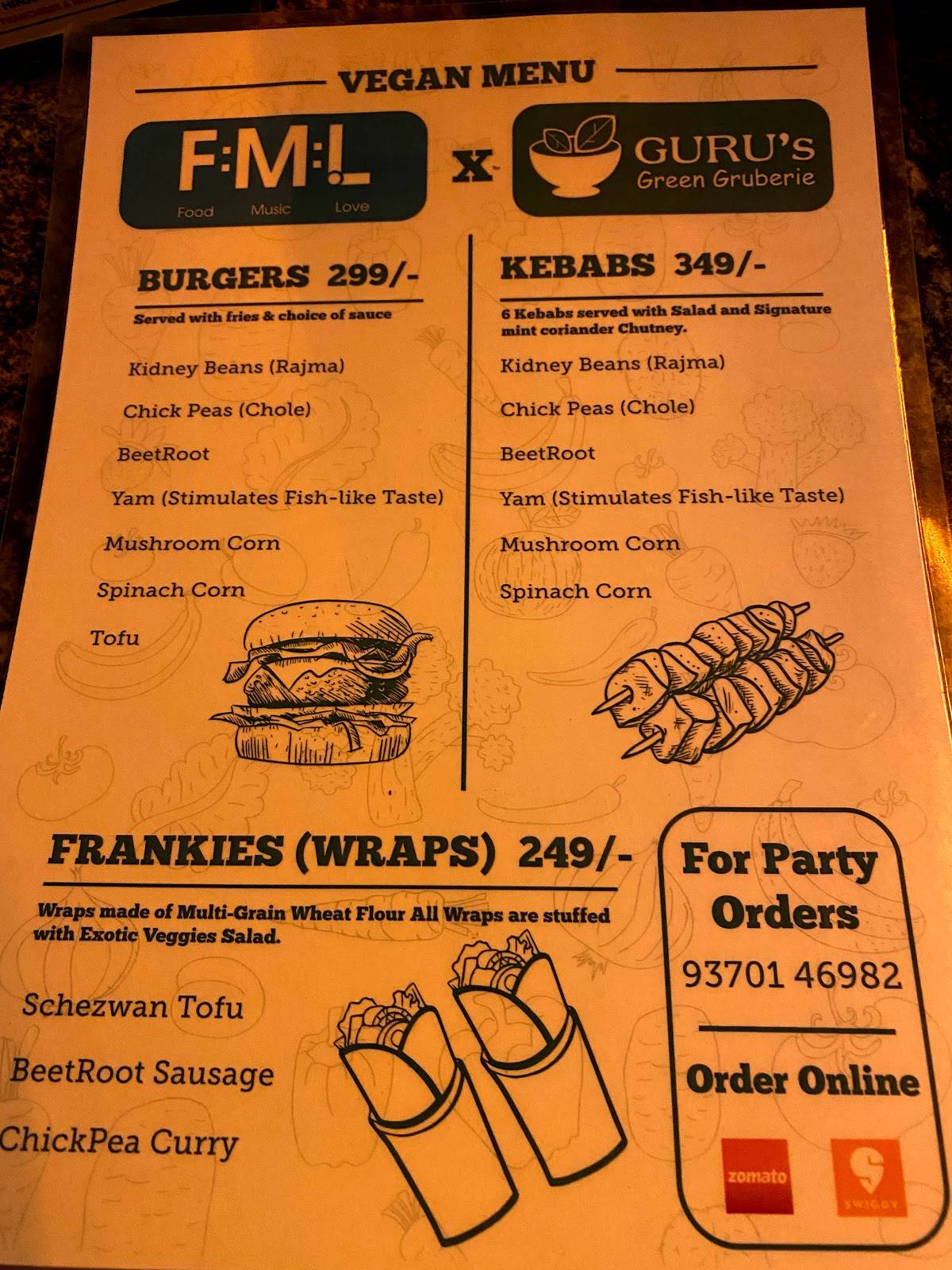 Menu at FML- Food Music Love (Kalyani Nagar), Pune, Rooftop
