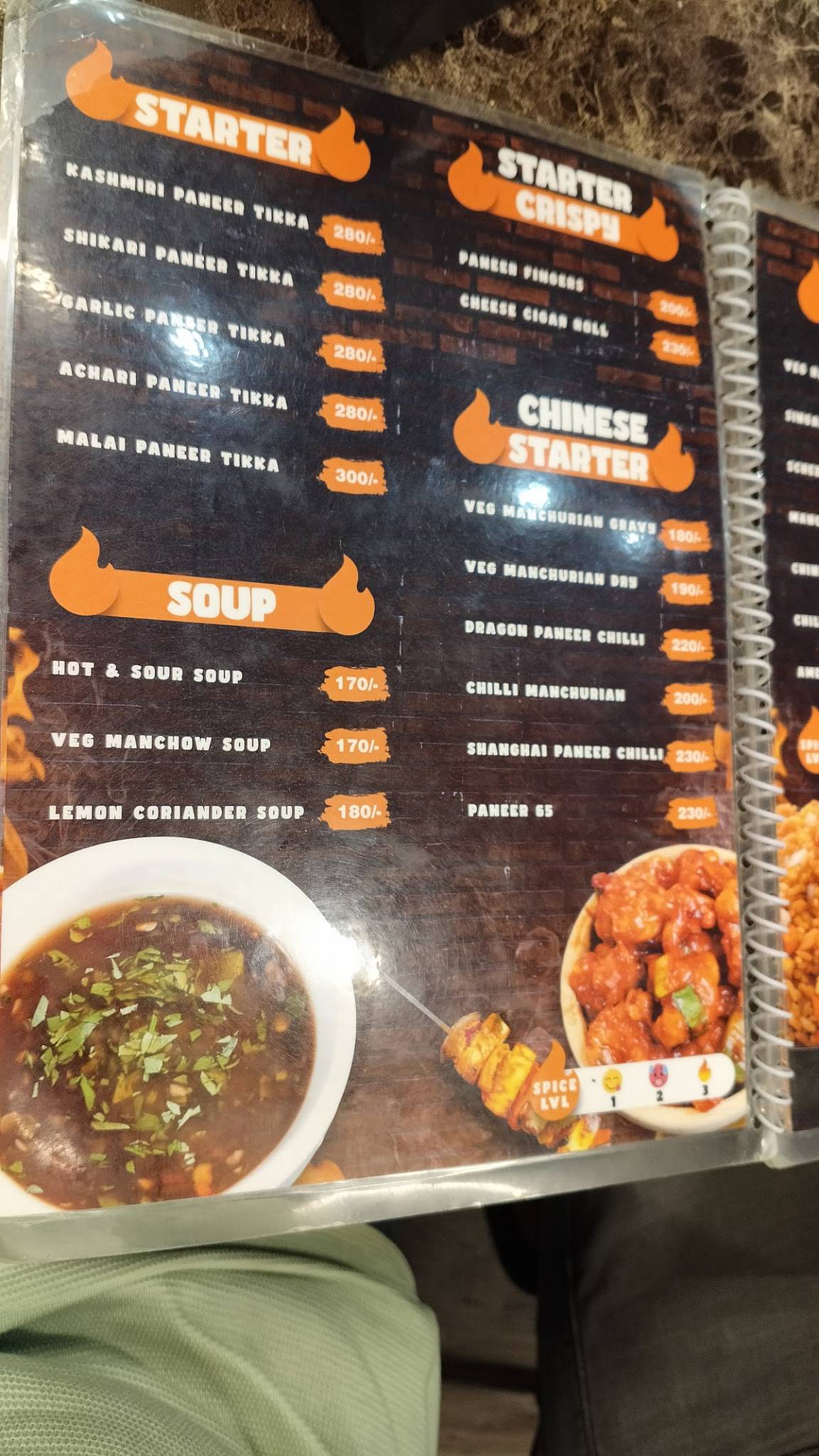 Menu at Failure's kitchen, Vadodara