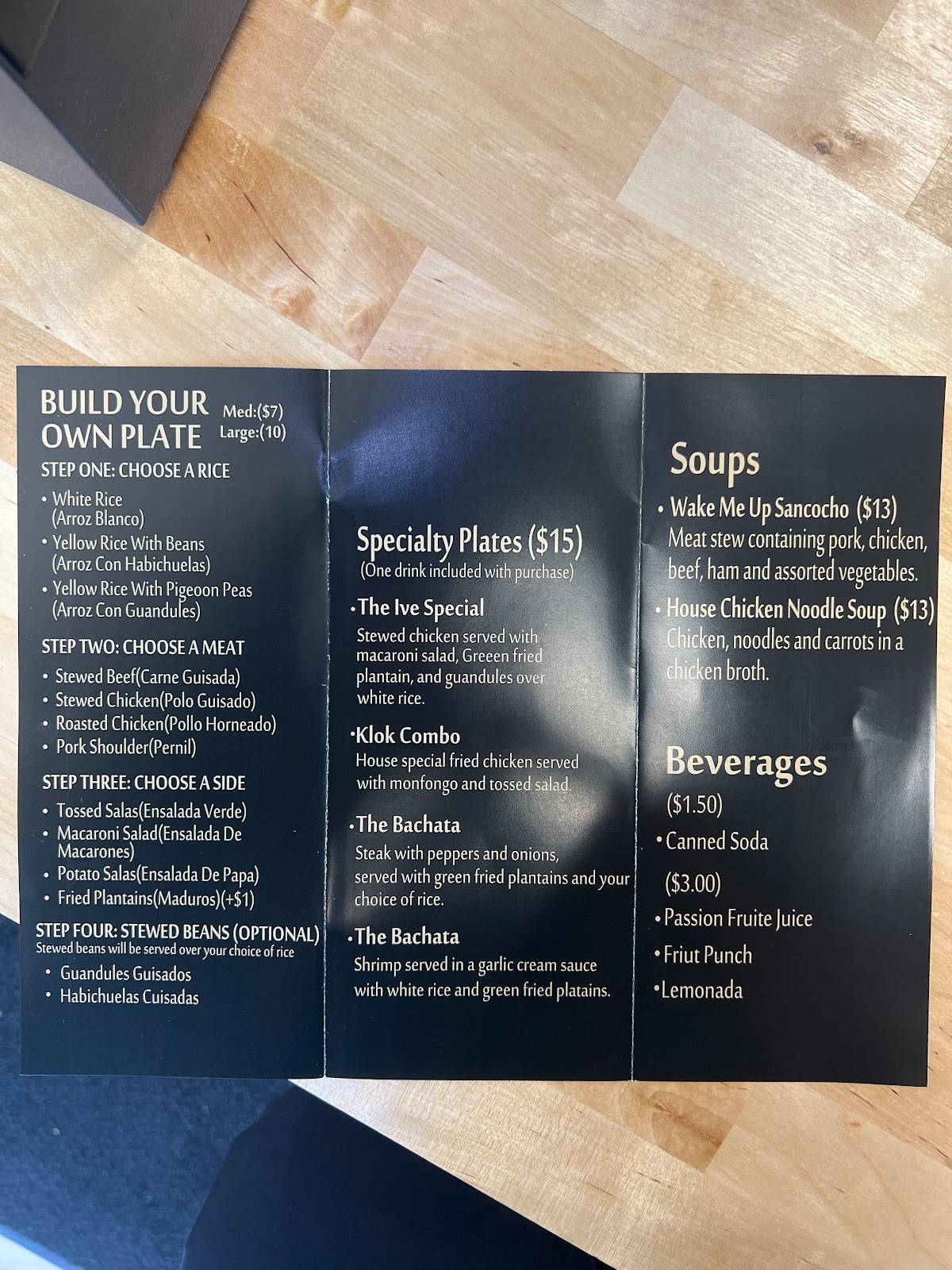 Menu at Casa Ive restaurant, Fall River