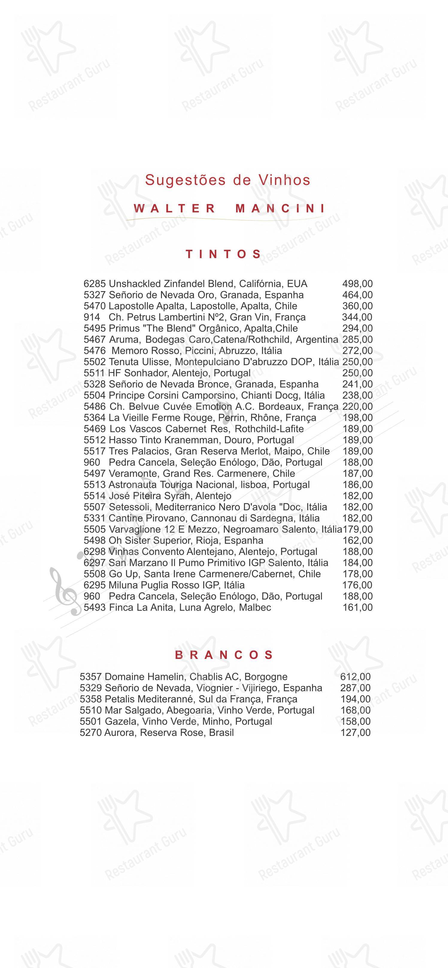 Menu em Famiglia Mancini Trattoria restaurante, São Paulo, Rua Avanhandava