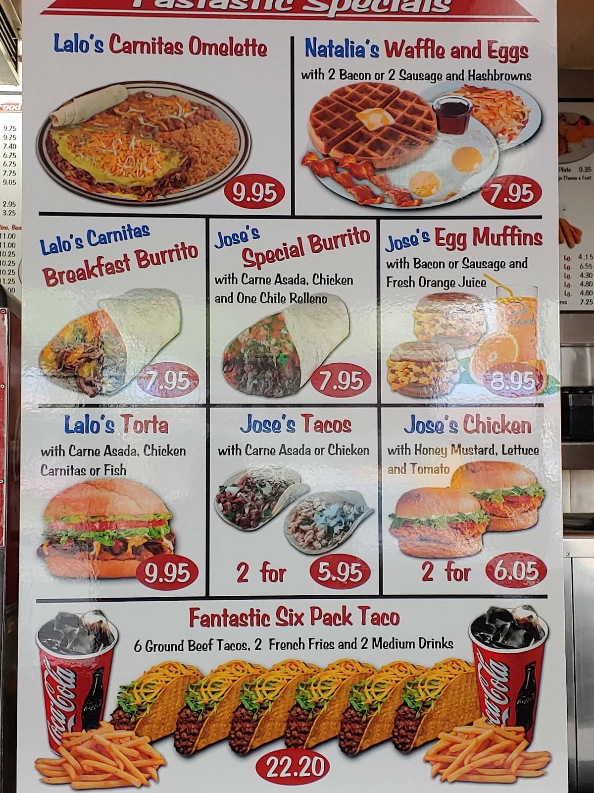 Menu at Fantastic Cafe, Long Beach, N Studebaker Rd