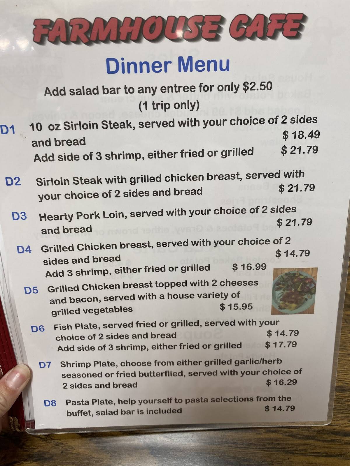 Carta de Farmhouse Cafe, Shamrock