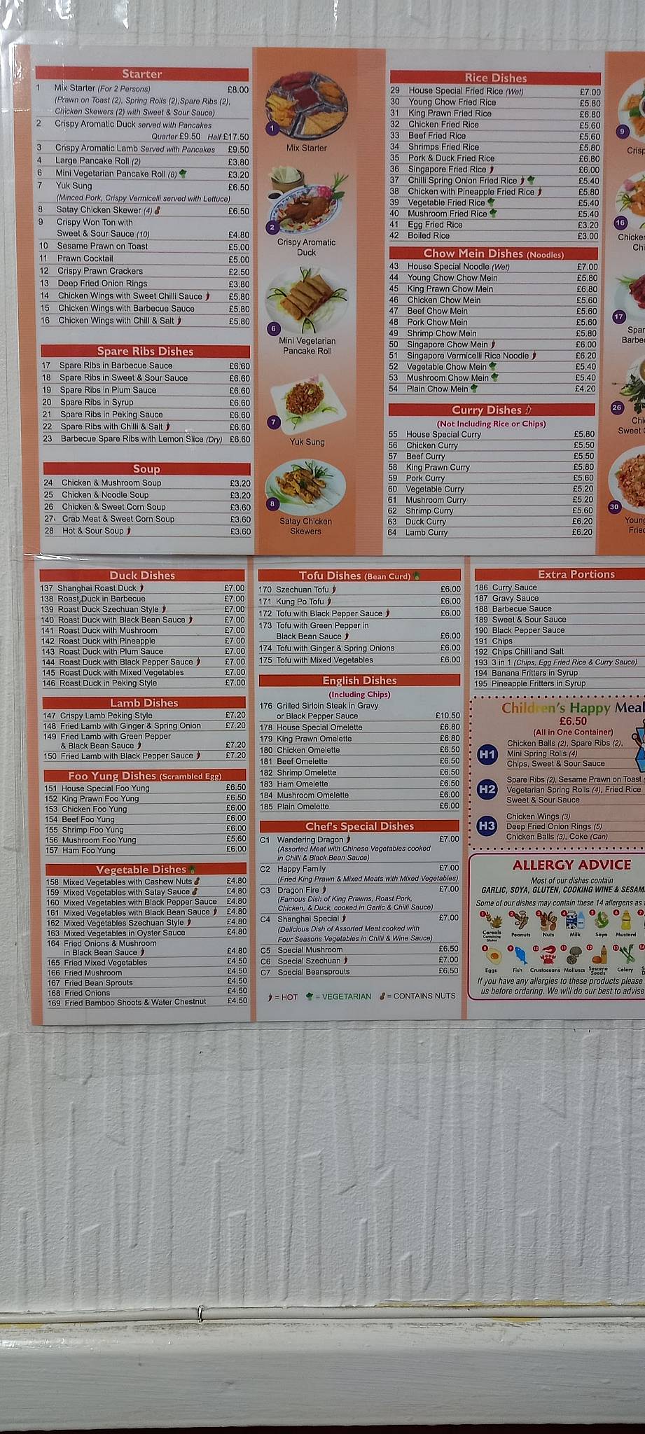Menu at Fown Lin fast food, Burntwood