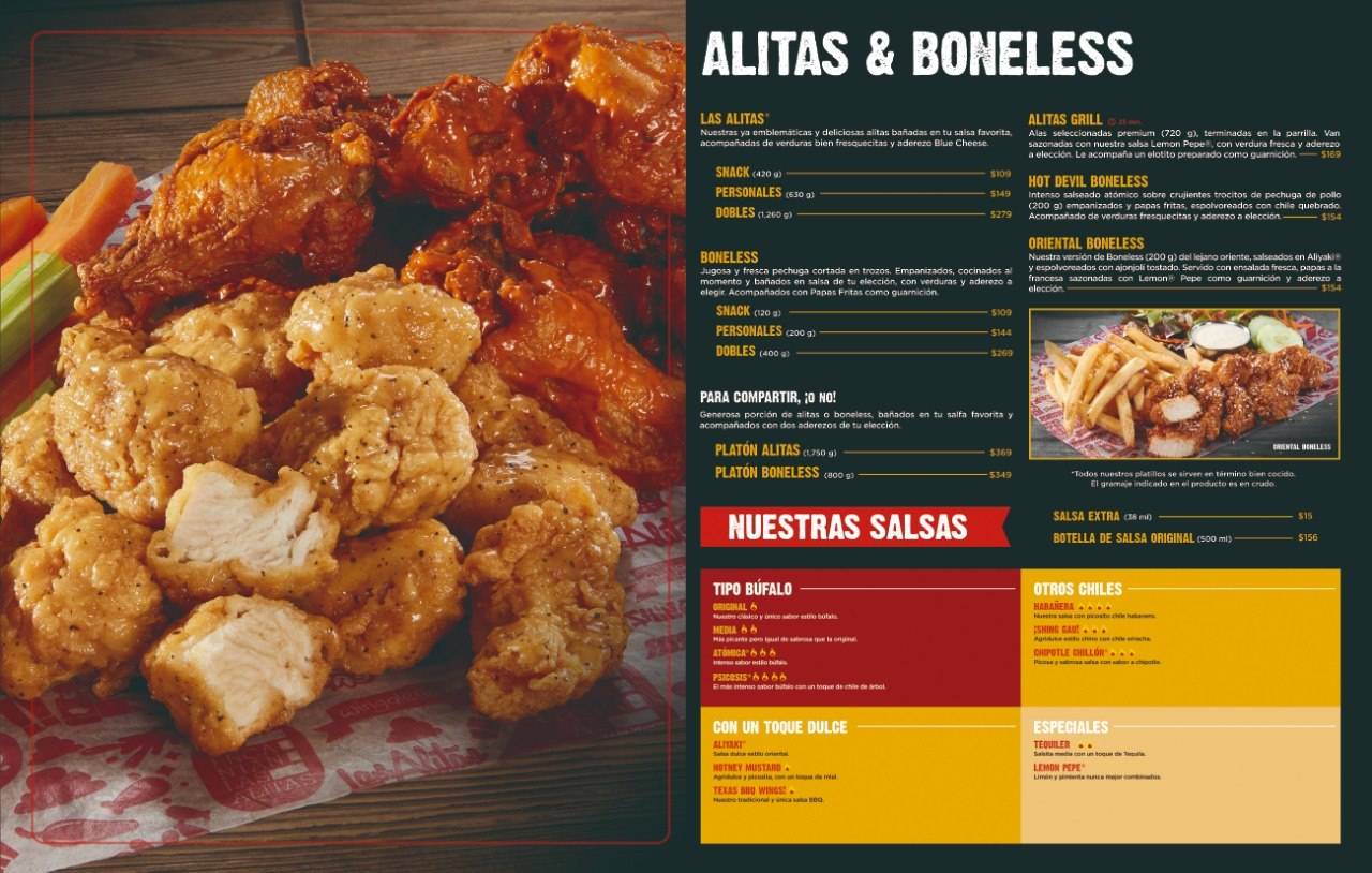 Menu at Las Alitas Coatzacoalcos restaurant, Coatzacoalcos, Avenida ...