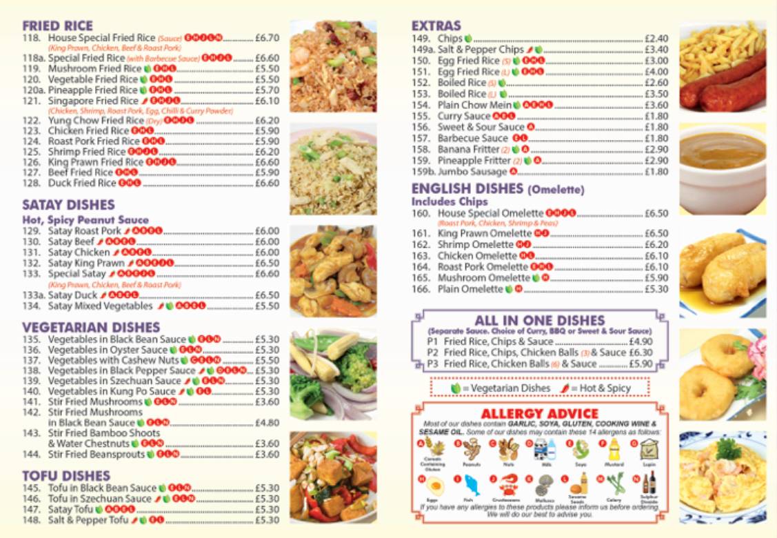 Menu at New Rainbow Chinese Takeaway fast food, Gloucester