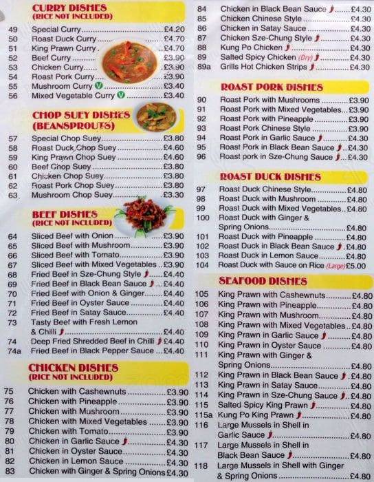 Menu at New Winson Chinese takeaway fast food, London