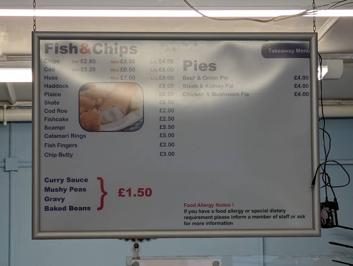 Menu at PARK ROAD FISH BAR, Hythe