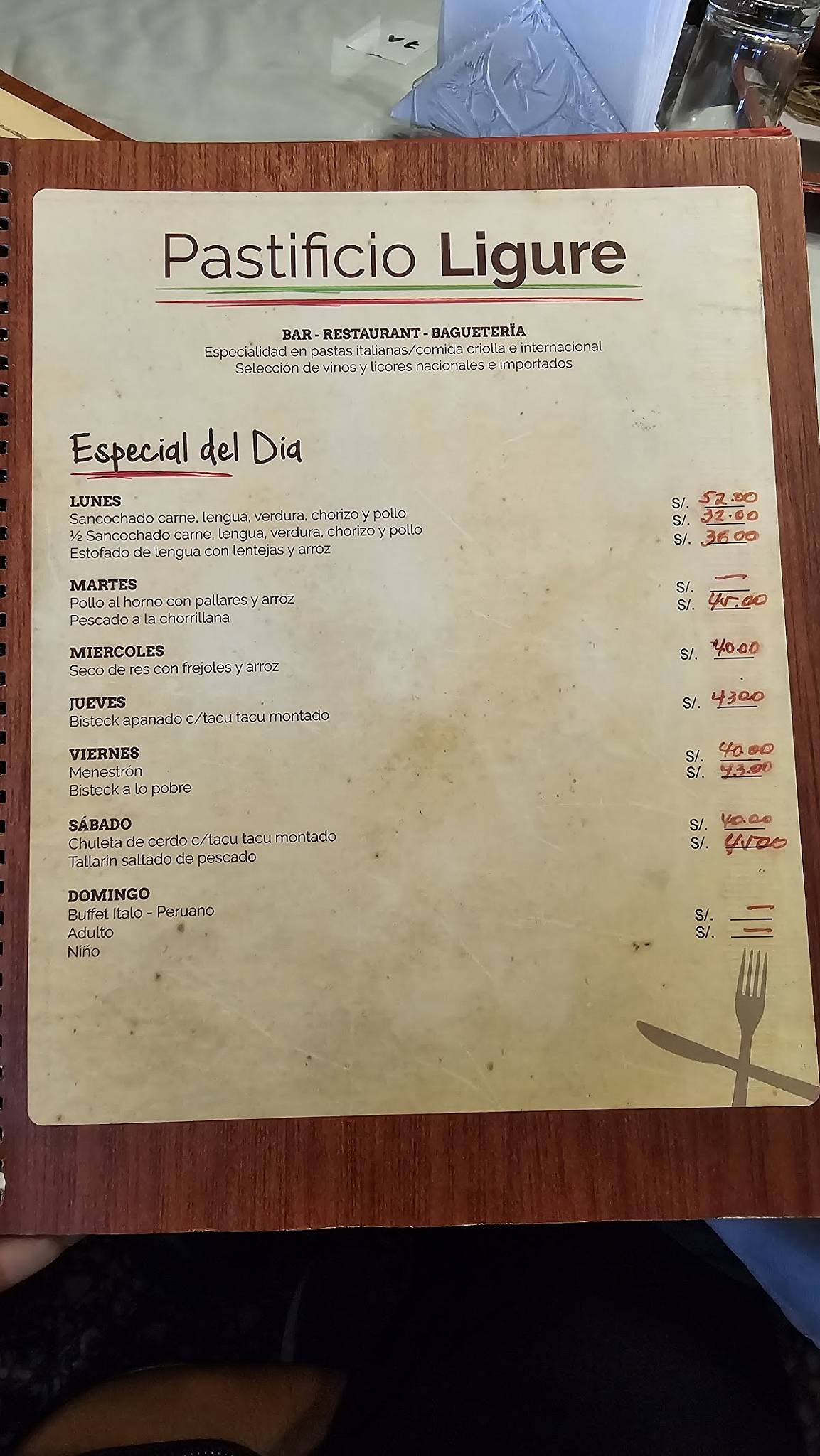 Carta de comida rápida Pastificio Ligure, Lince, Av José Leal 1181