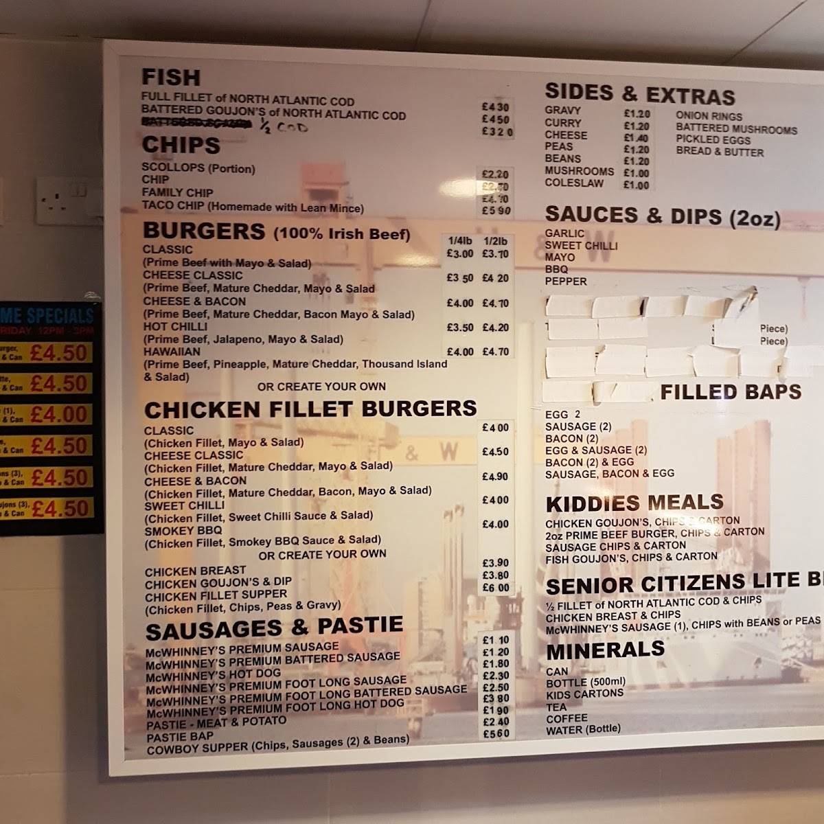Menu at The CHIP YARD restaurant, Whiteabbey, 556 Shore Rd