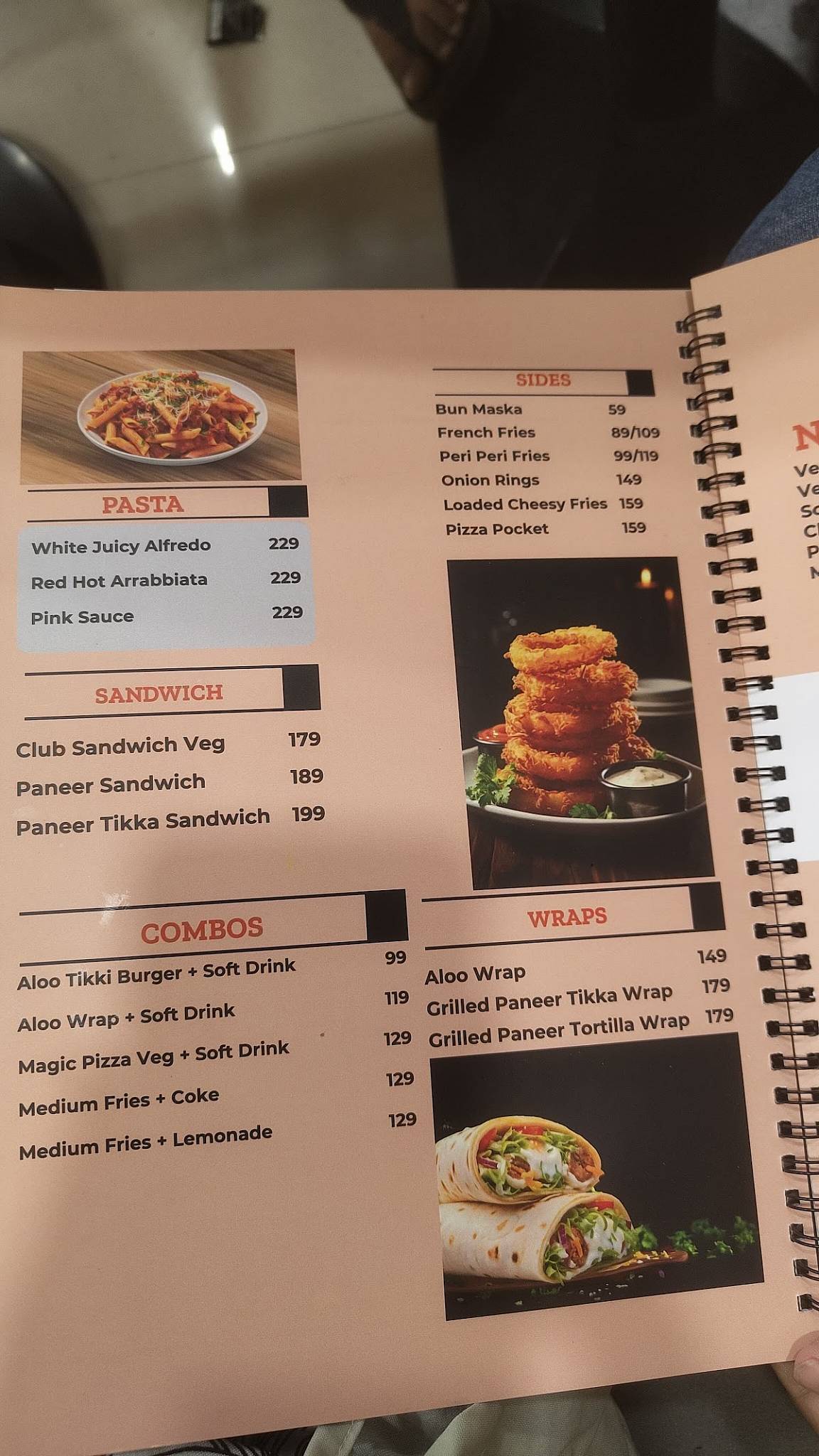 Menu at Fat Tiger Varanasi, Varanasi