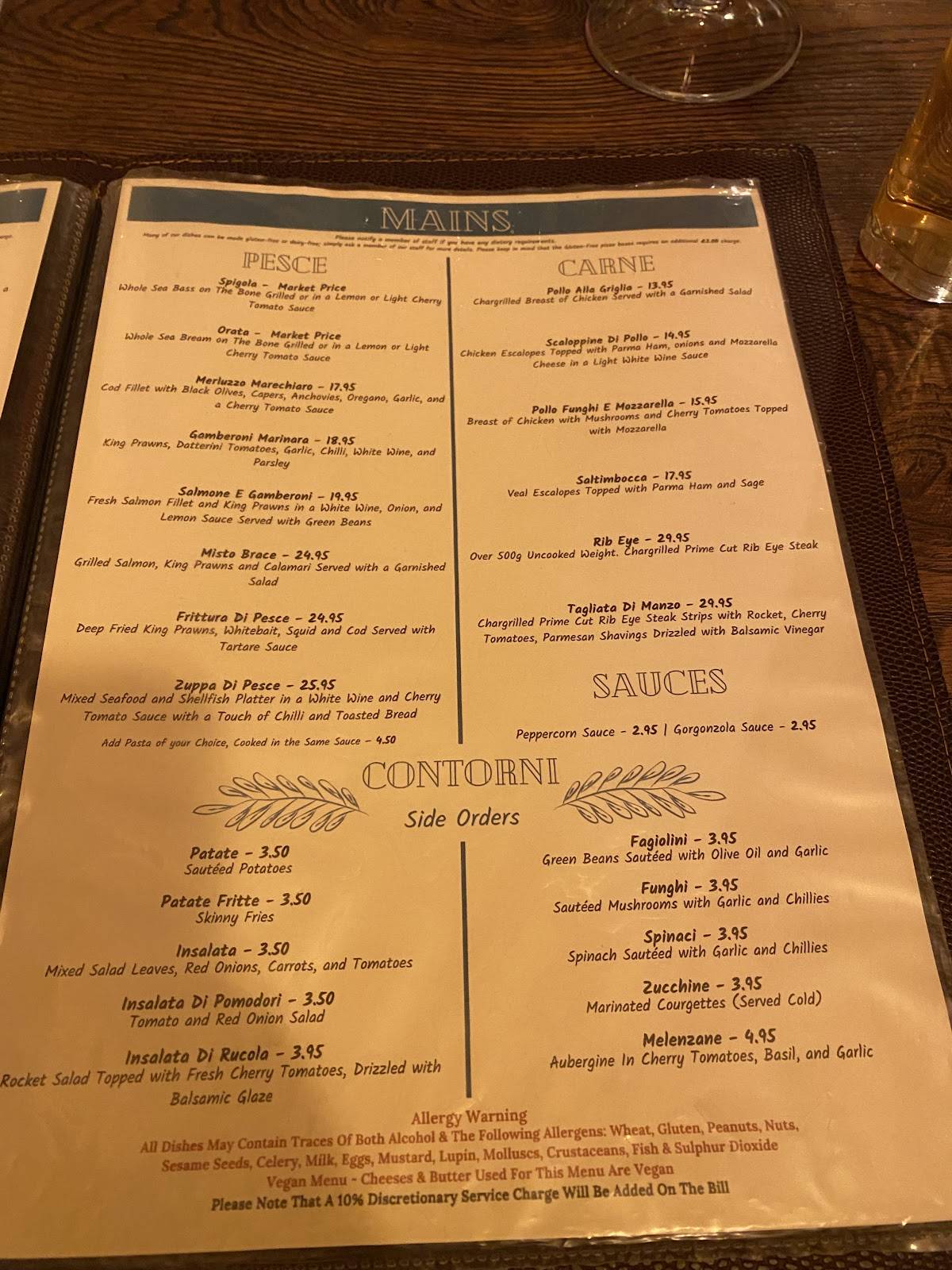Menu at Posillipo - Faversham restaurant, Faversham, Provender Mill