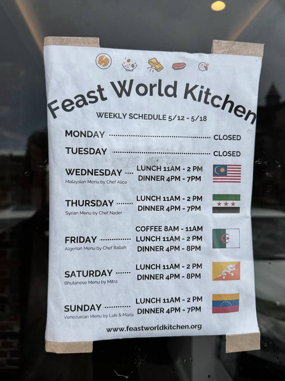 Menu at Feast World Kitchen restaurant, Spokane