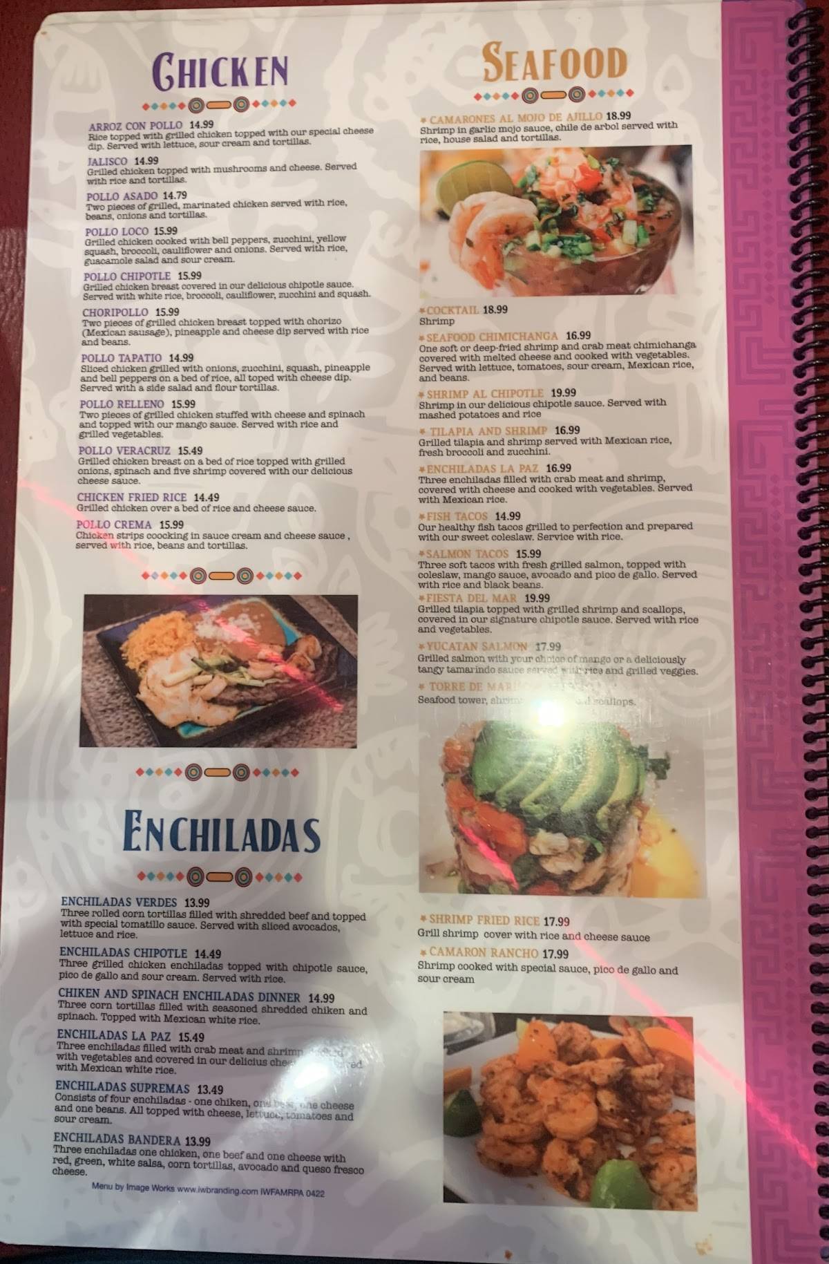 Menu at Fiesta Azteca pub & bar, Uniontown