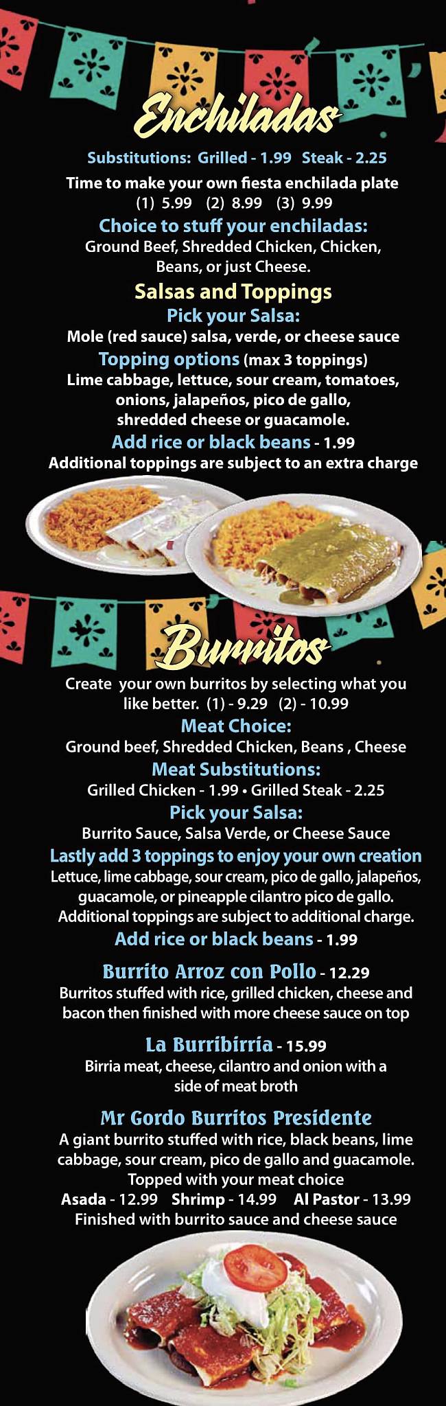 Menu at Fiesta Bar & Mexican Cuisine, Anderson