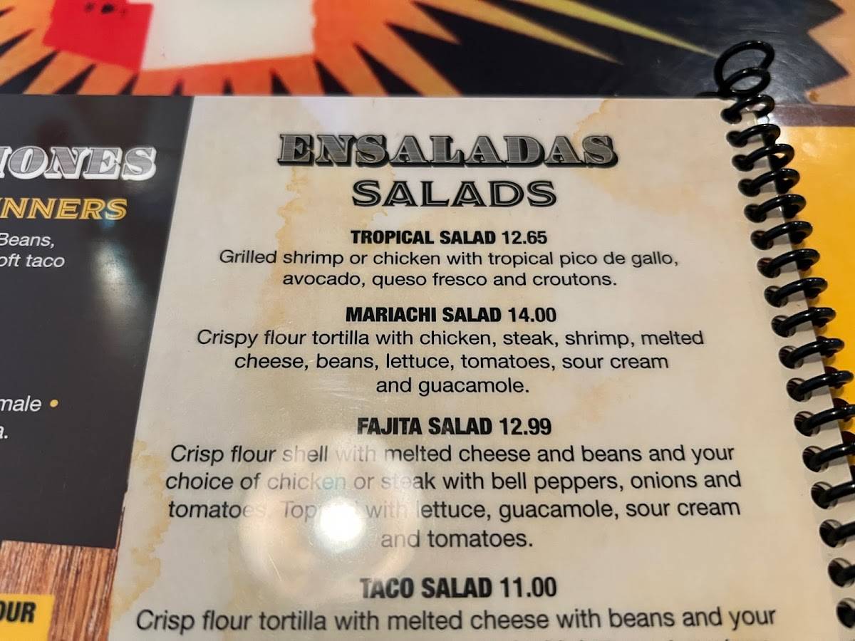 Menu at Fiesta maya Mexican grill restaurant, Chambersburg