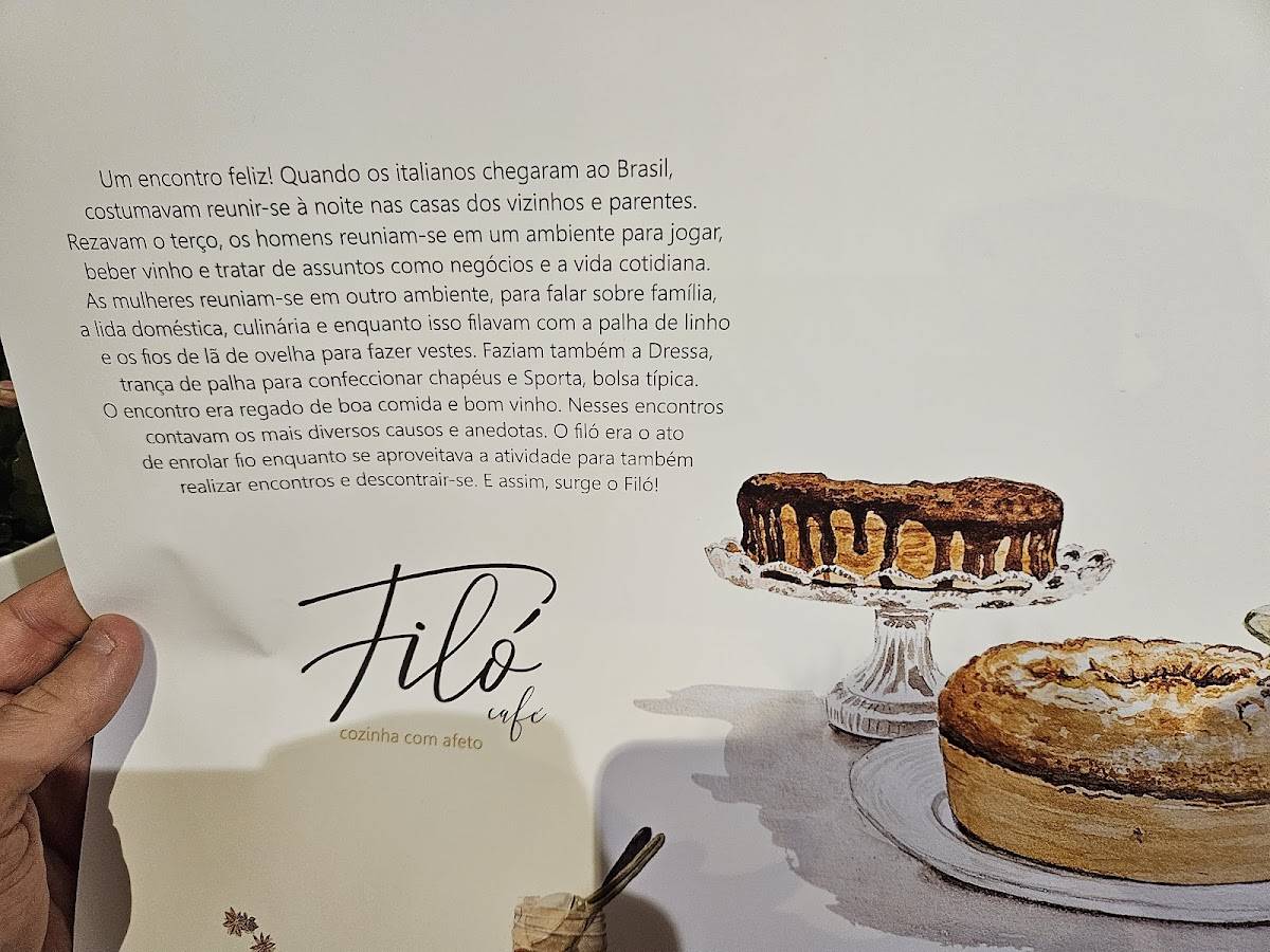 Menu em Filó Café, Bento Gonçalves