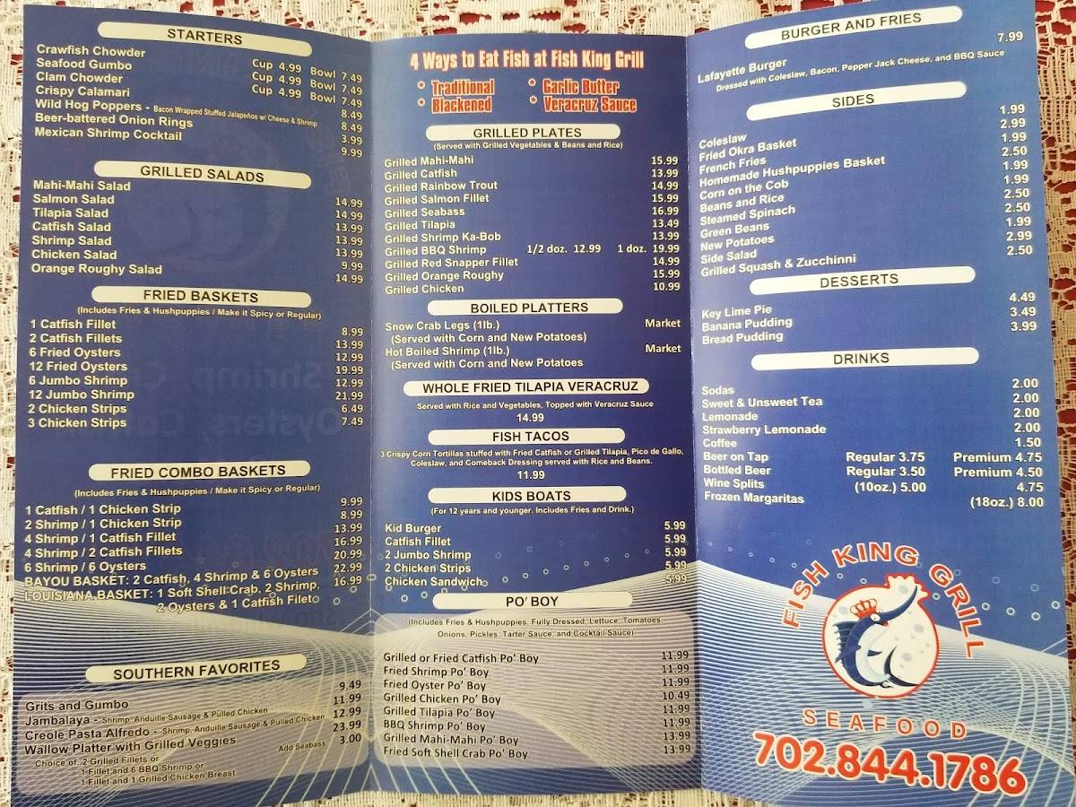 Menu at Fish King Grill restaurant, Las Vegas, 500 E Windmill Ln #145