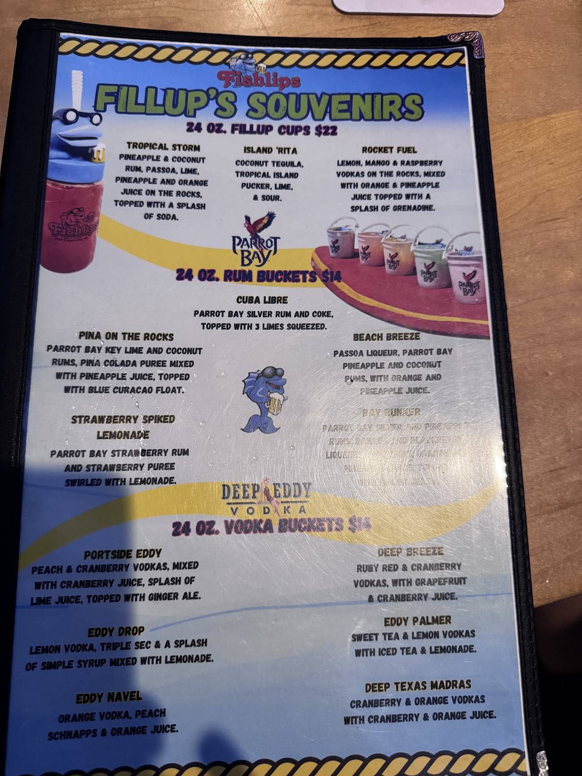Menu at Fishlips Waterfront Bar & Grill, Port Canaveral