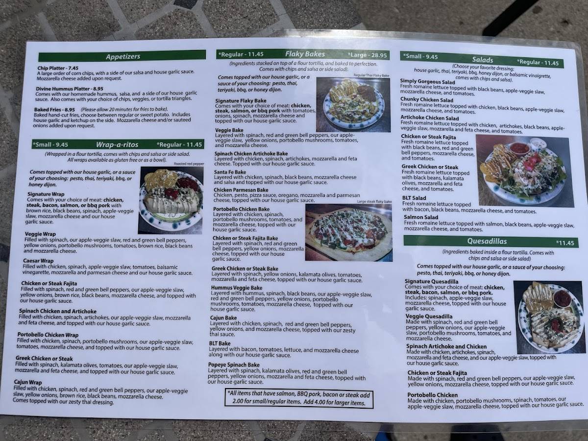 Menu at Flavors Eatery restaurant, Dayton, 865 E Franklin St