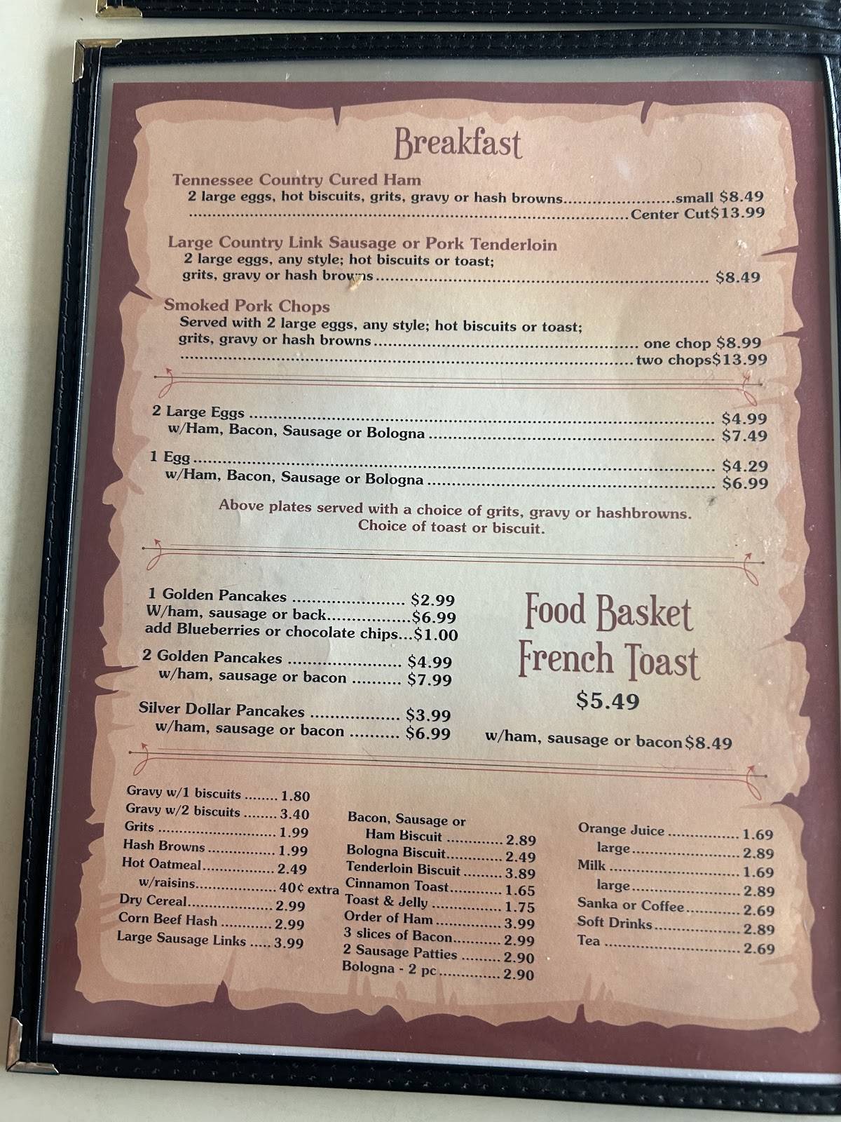 Menu at Food Basket restaurant, Albertville