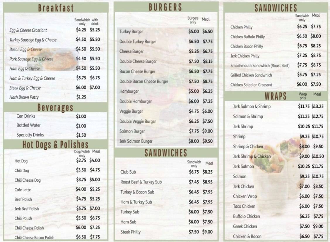 Menu at Food Express Cafe, Gary, 487 Broadway