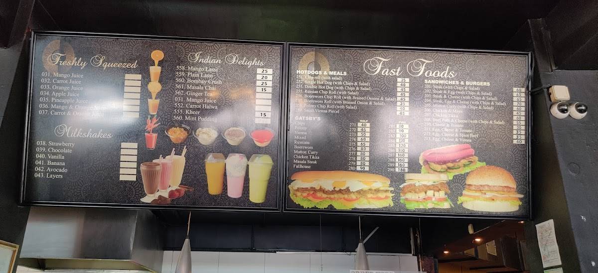 Menu at Food Inn India restaurant, Cape Town, 156 Long St