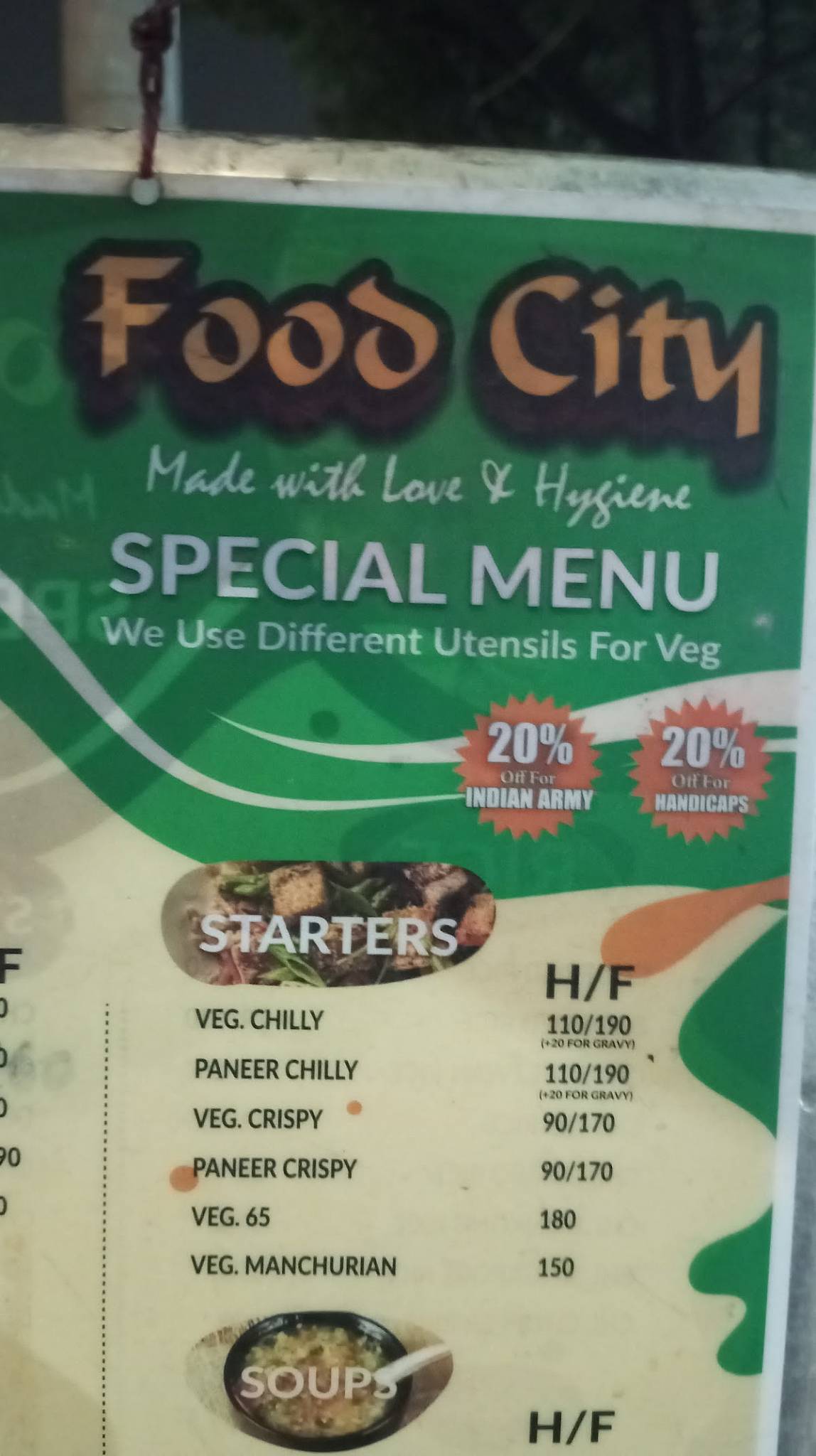 Menu at Food city, Mumbai