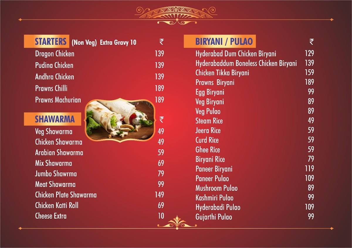 Menu at Foodies Affair, Bengaluru