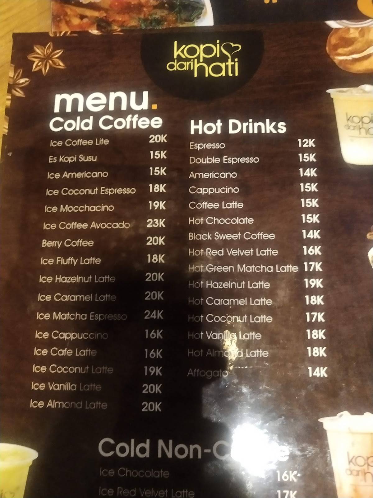 Carta de cafetería Foodpedia KDH Tanjung Datuk, Pekanbaru