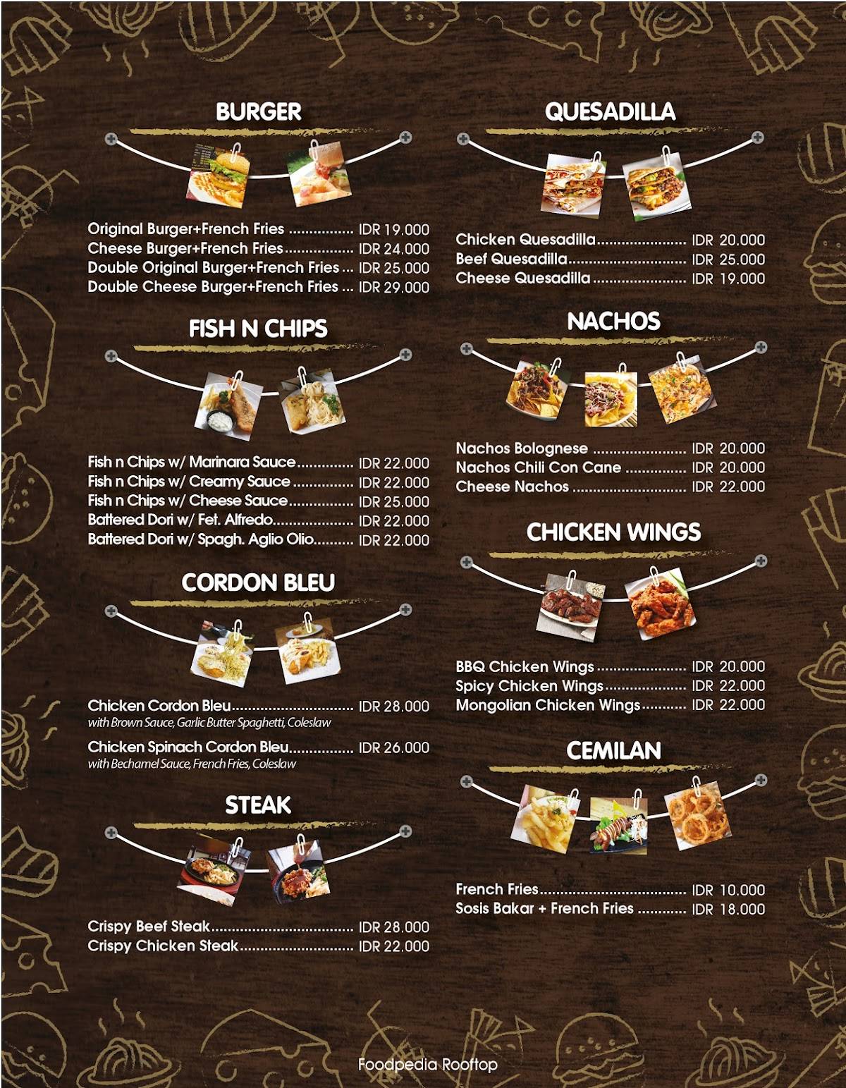 Carta del restaurante Foodpedia Rooftop, South Jakarta