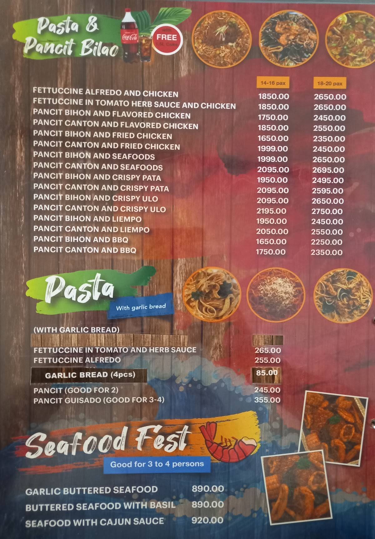 Menu at Fork N' Dagger restaurant, Baguio