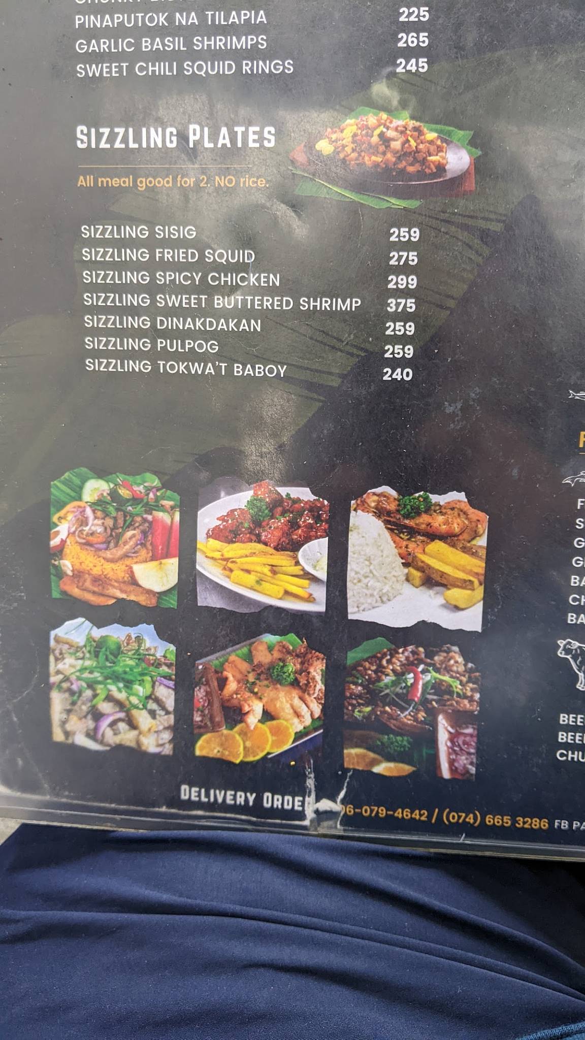 Menu at Fork N' Dagger restaurant, Baguio