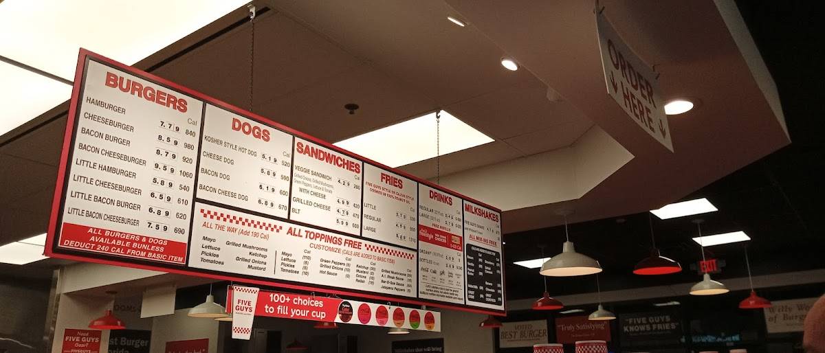 Menu at Five Guys fast food, Fort Myers, Forum Blvd #207