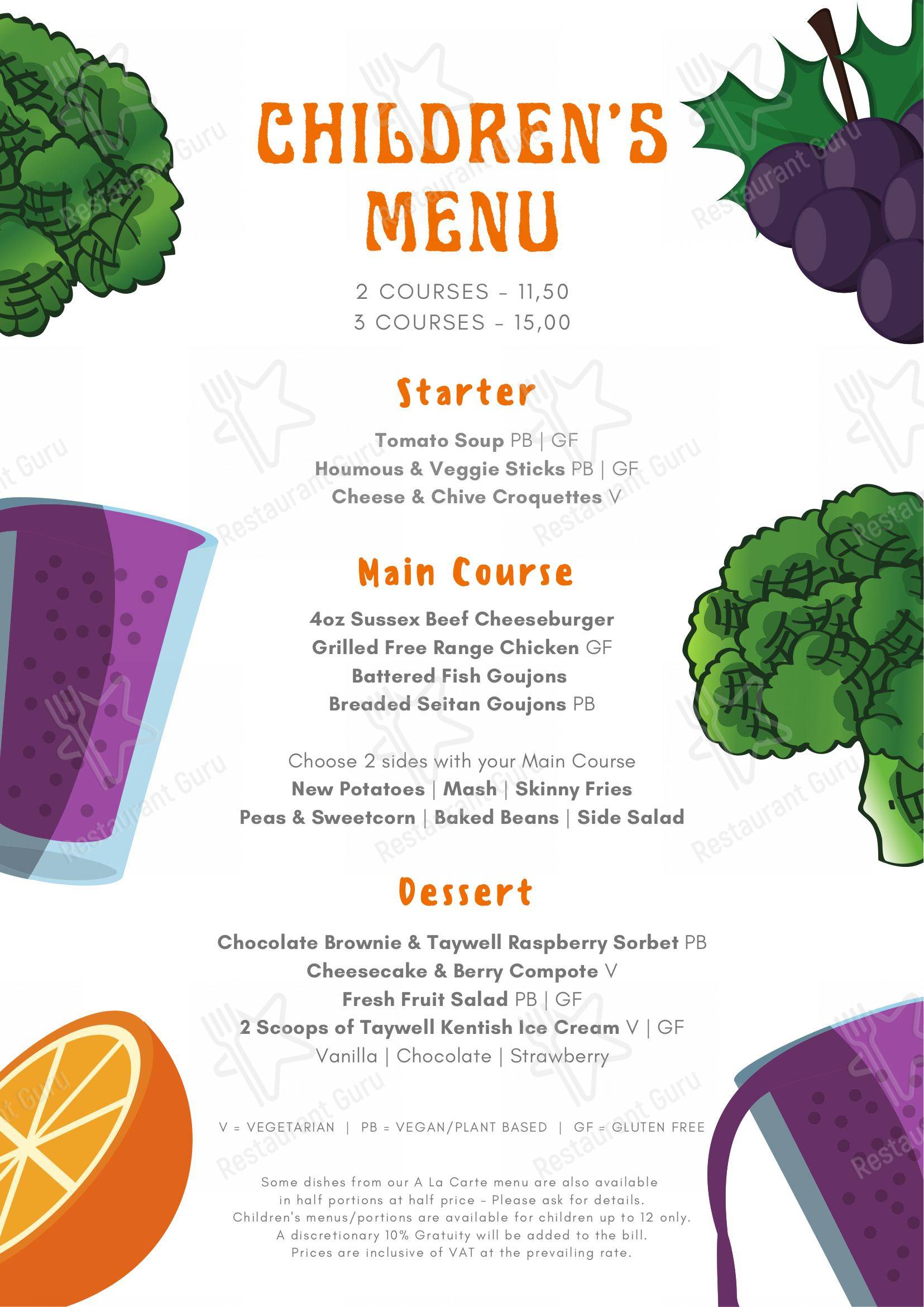 Menu at Fountain restaurant, Canterbury