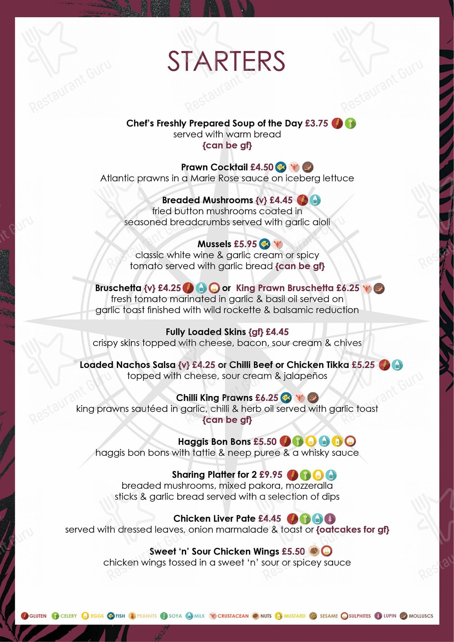 Menu at Hartys at the Fourways restaurant, Airdrie