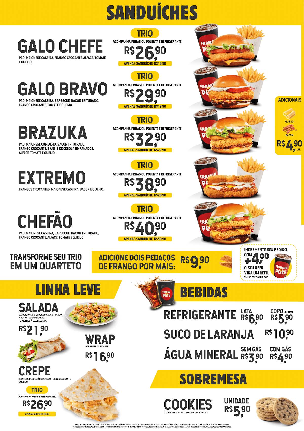 Menu em Frango no Pote restaurante, Maringá