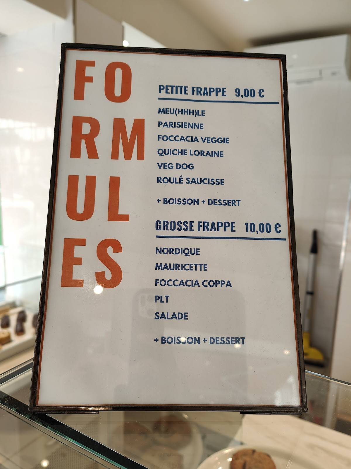 Menu at Frappe Boulangerie Urbaine, Paris, 7 Rue Sedaine