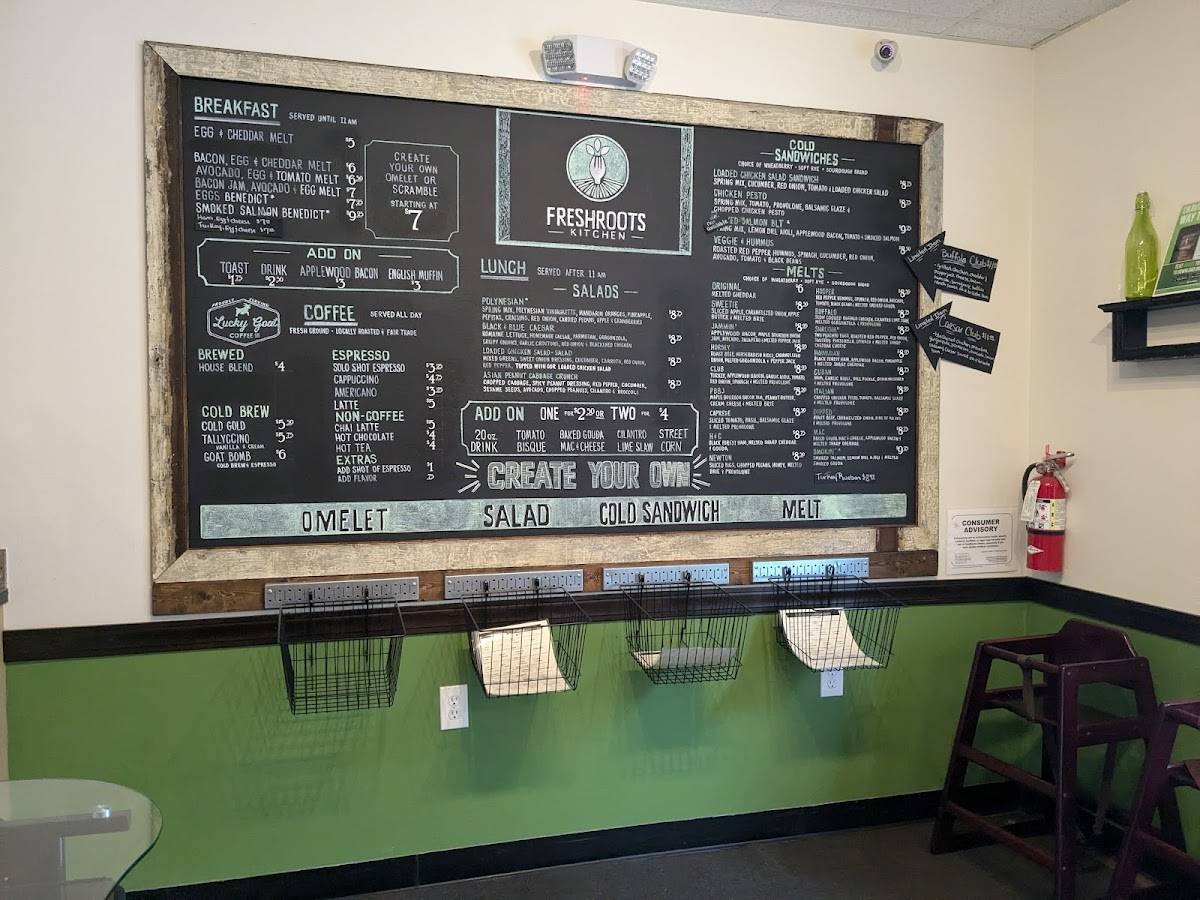 Menu at Freshroots Kitchen cafe, Tallahassee