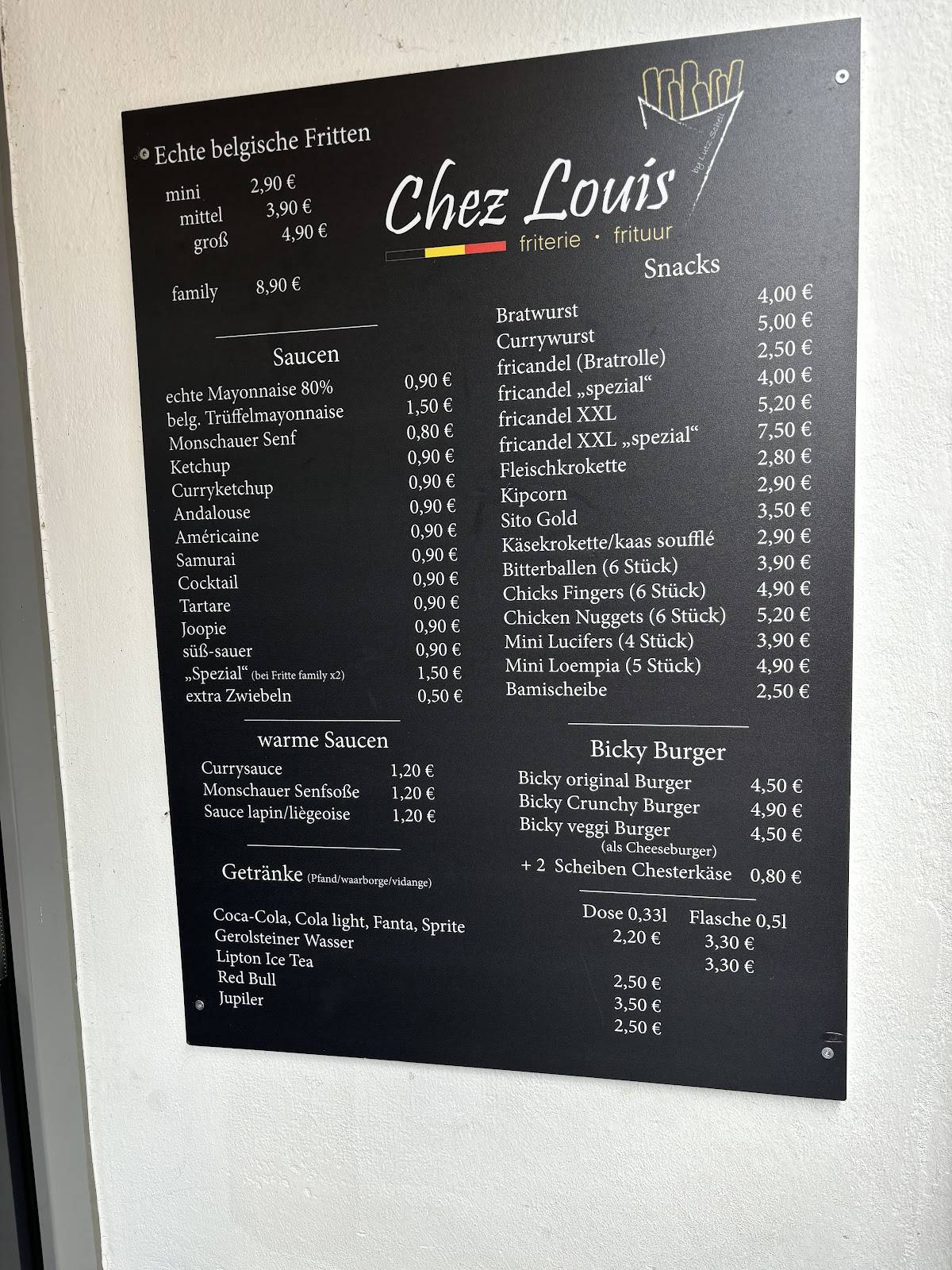 Menu au Friterie Chez Louis pub et bar, Montjoie