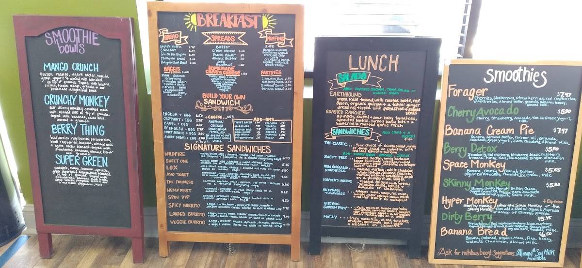 Menu at Frobie's Cafe, Dracut