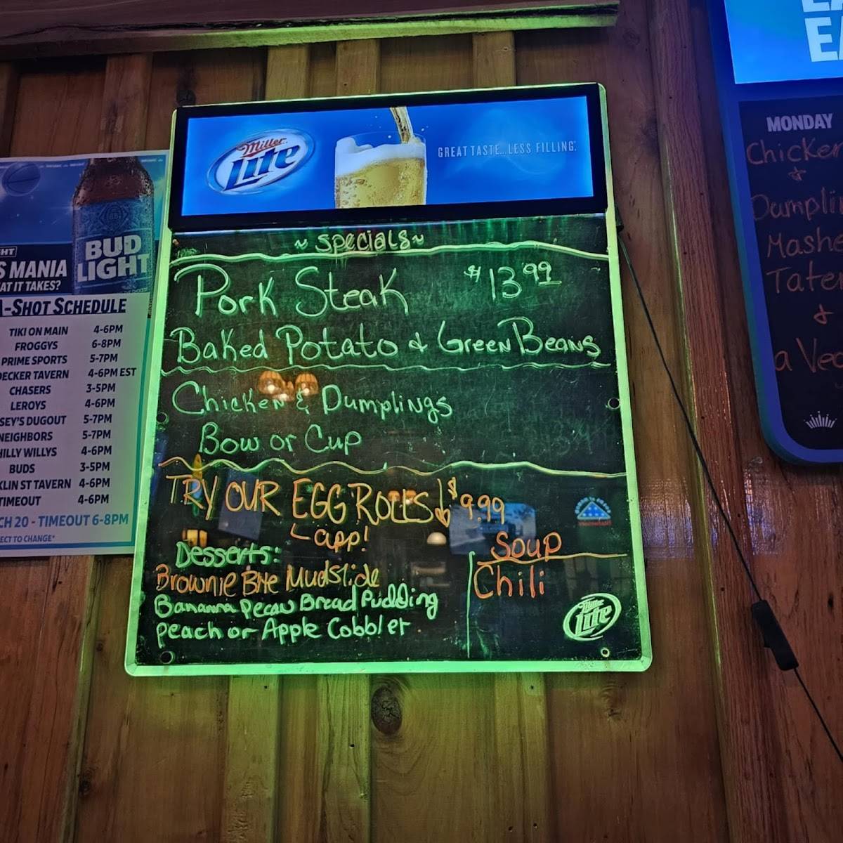 Menu at Froggy's Restaurant & Sports Bar, Wadesville, Main St