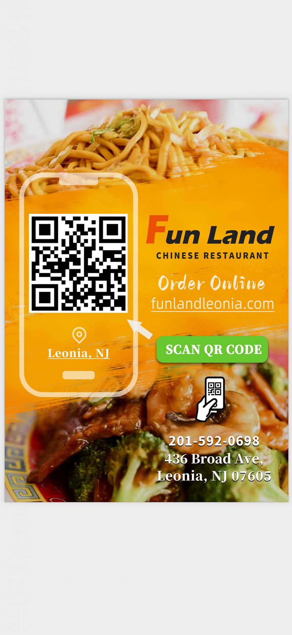 Menu at Funland Chinese restaurant, Leonia