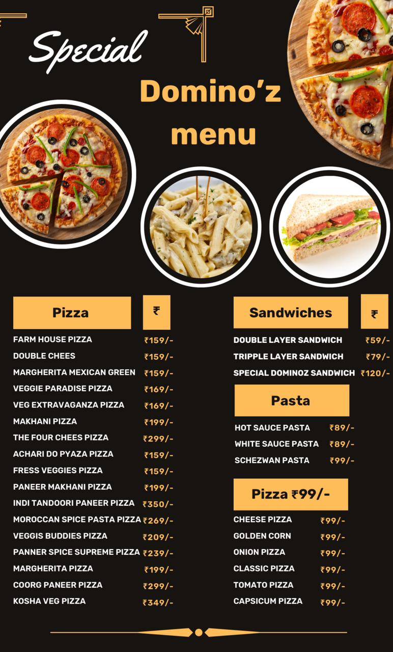 Menu at GSB Pizza Wala, Bhind