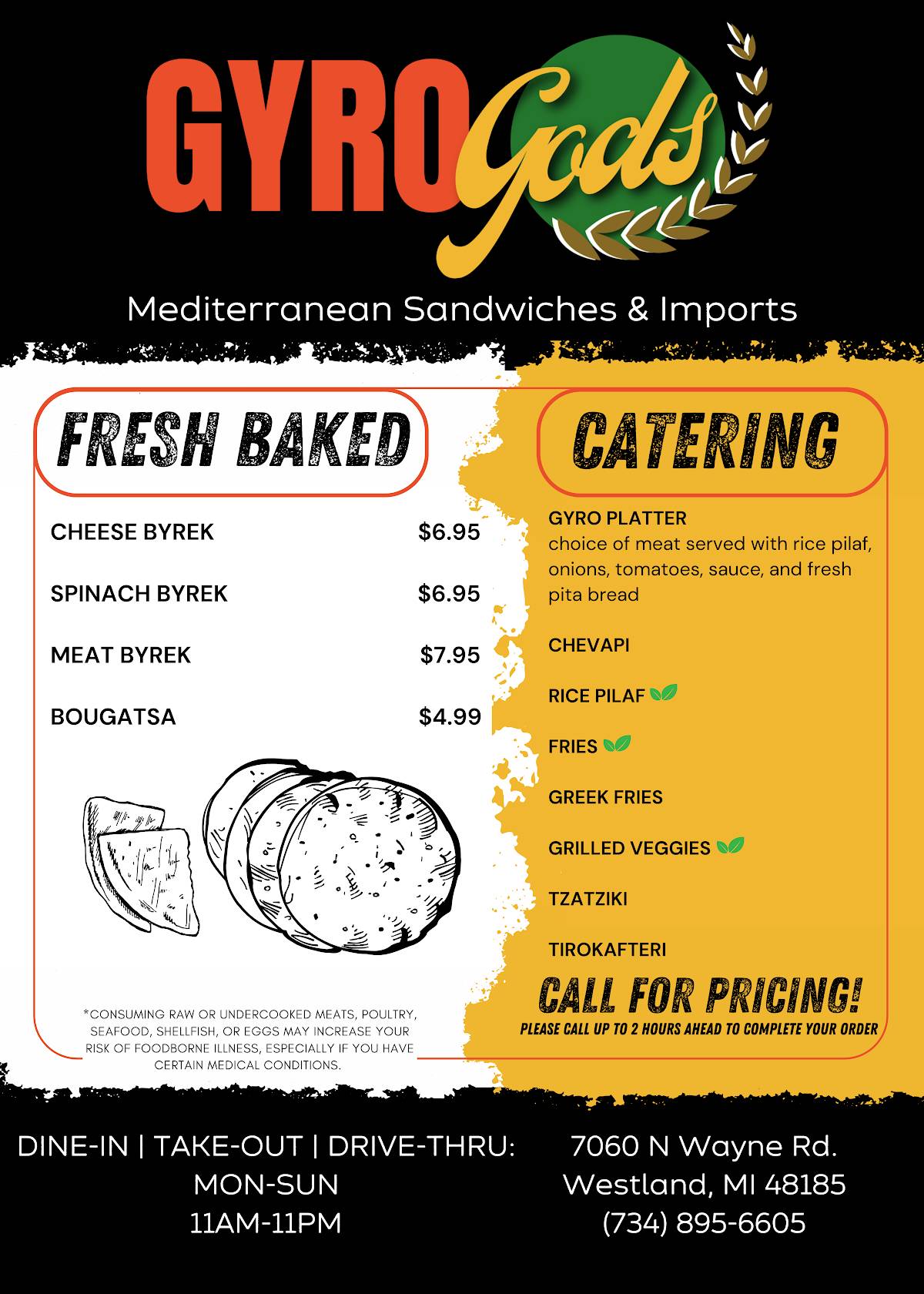 Menu at GYRO GODS restaurant, Westland