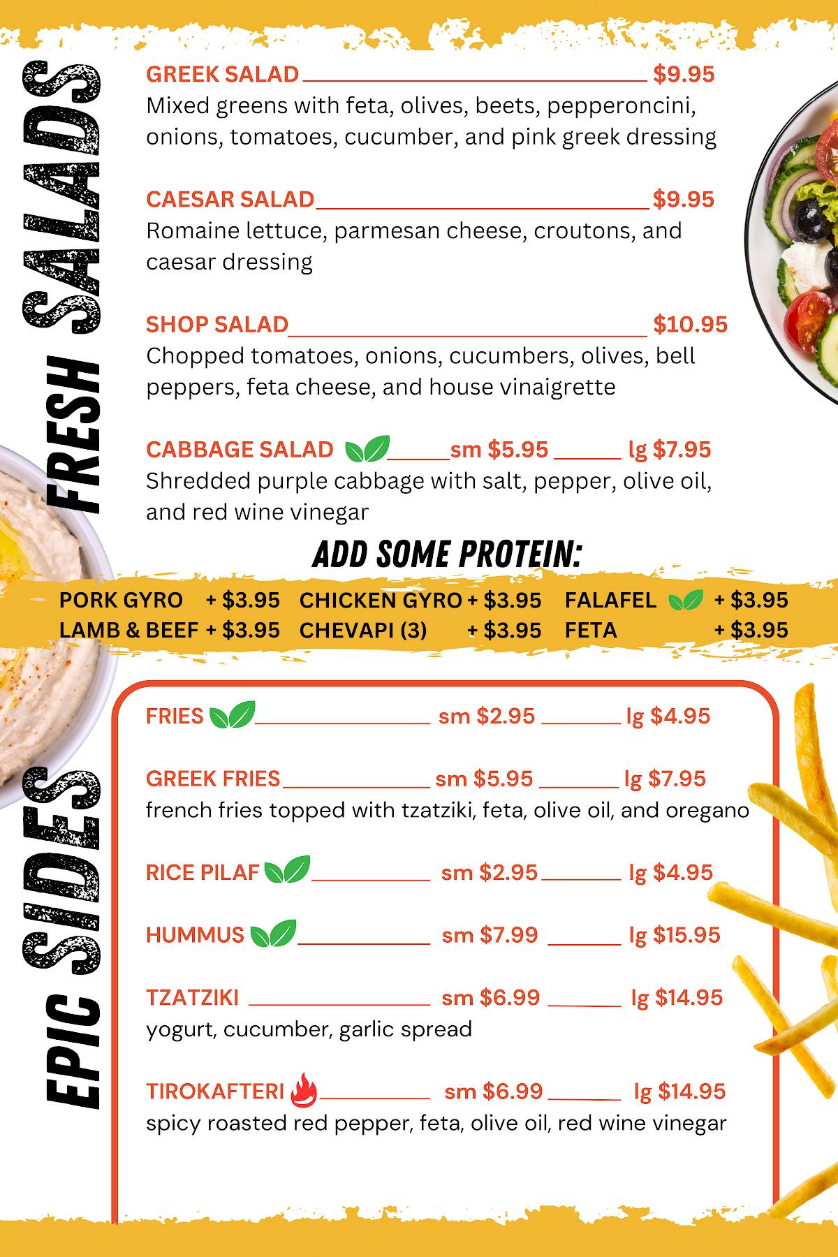 Menu at GYRO GODS restaurant, Westland