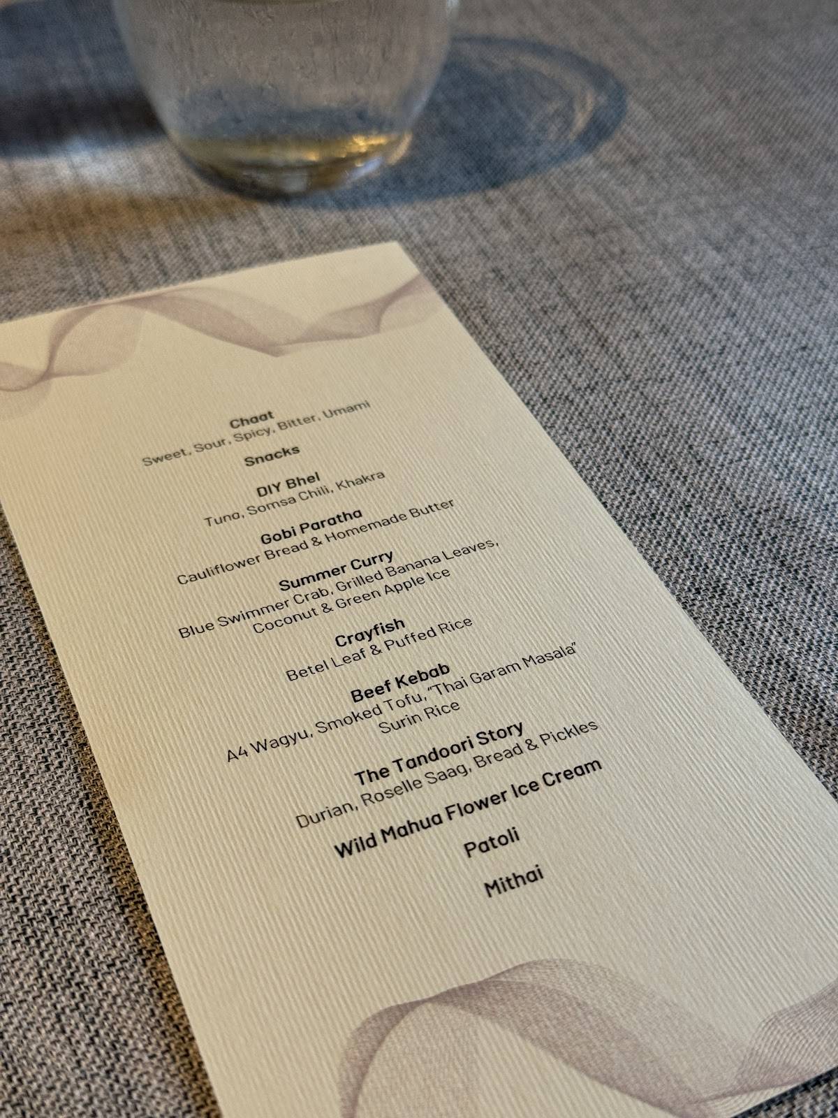 Menu at Gaa restaurant, Bangkok, 46 Sukhumvit 53 Alley